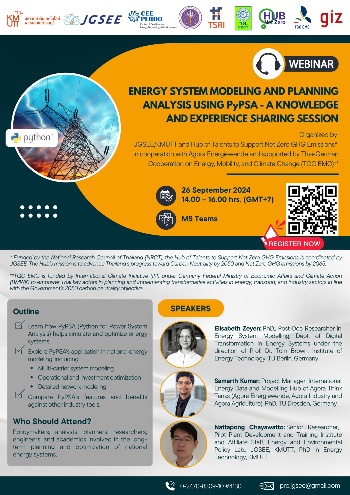 JGSEE Webinar Energy System Modeling and Planning Analysis Using PyPSA – A Knowledge and ...